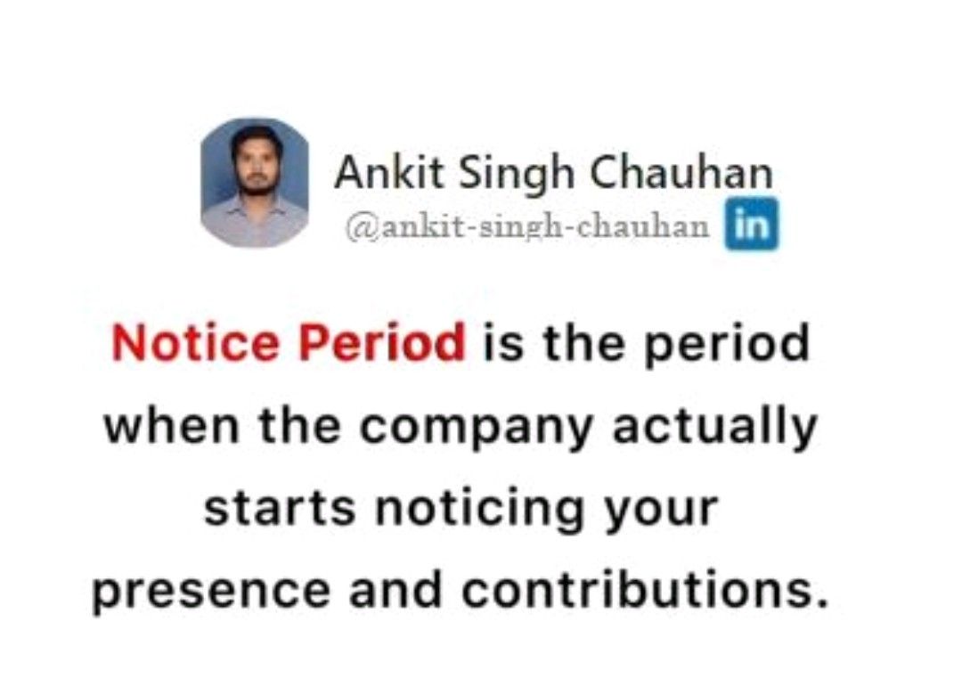 Ankit Singh Chauhan on LinkedIn: #noticeperiod #ankitsinghchauhan Ankit Singh Chauhan on LinkedIn: #noticeperiod #ankitsinghchauhan