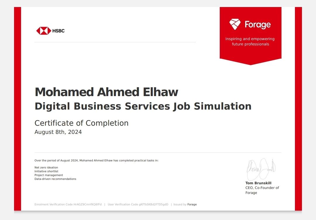 Mohamed El haw on LinkedIn: #hsbc #job_simulation Mohamed El haw on LinkedIn: #hsbc #job_simulation