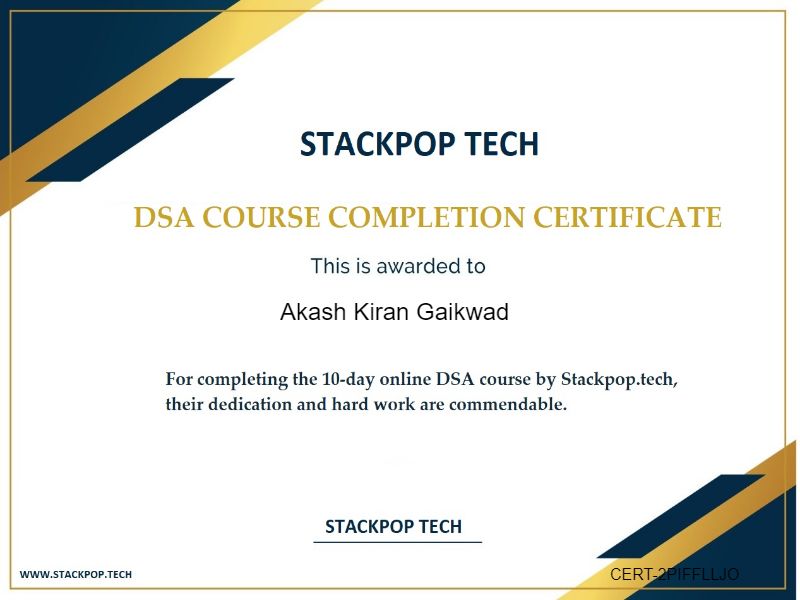 Akash Gaikwad on LinkedIn: I Have Completing The 10-Day Online DSA ... Akash Gaikwad on LinkedIn: I Have Completing The 10-Day Online DSA ...