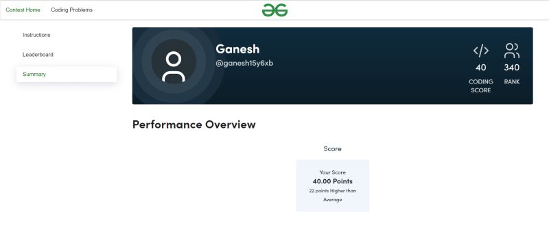 Ganesh Dandekar on LinkedIn: #gfg #problemsolving #dsa #contest # ... Ganesh Dandekar on LinkedIn: #gfg #problemsolving #dsa #contest # ...