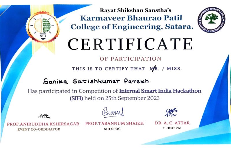 Sanika Parekh on LinkedIn: #smartindiahackathon #innovation # ... Sanika Parekh on LinkedIn: #smartindiahackathon #innovation # ...