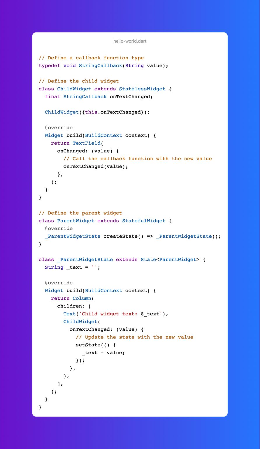 Amr Azzam on LinkedIn: #flutter #dart #callback Amr Azzam on LinkedIn: #flutter #dart #callback