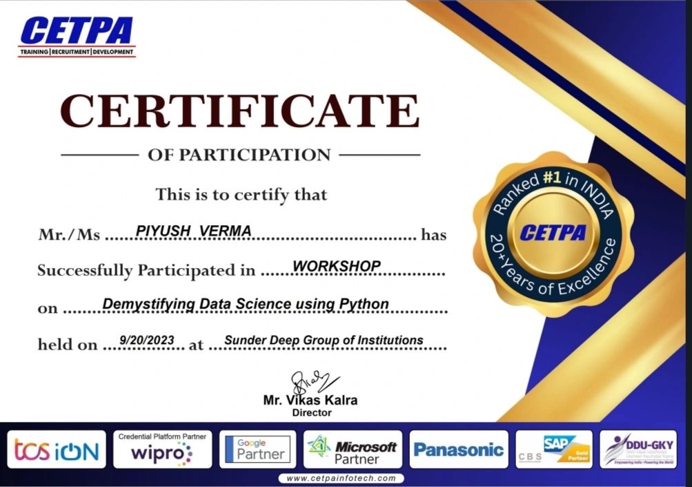 Piyush Verma on LinkedIn: I am glad to share that I attended a session ... Piyush Verma on LinkedIn: I am glad to share that I attended a session ...