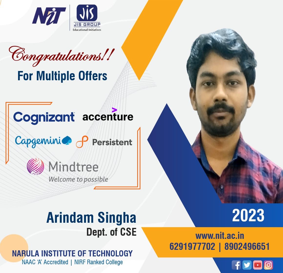 Narula Institute of Technology on LinkedIn: #placement2023 #placement # ... Narula Institute of Technology on LinkedIn: #placement2023 #placement # ...
