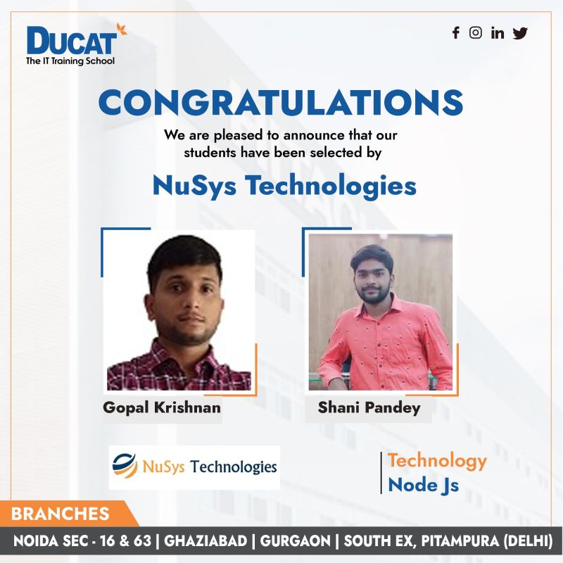 Ducat India on LinkedIn: #nodejs #jobs #placement #career #success # ... Ducat India on LinkedIn: #nodejs #jobs #placement #career #success # ...