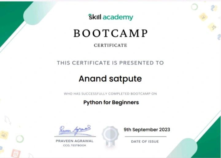 Anand Satpute on LinkedIn: #python #pythonprogramming Anand Satpute on LinkedIn: #python #pythonprogramming