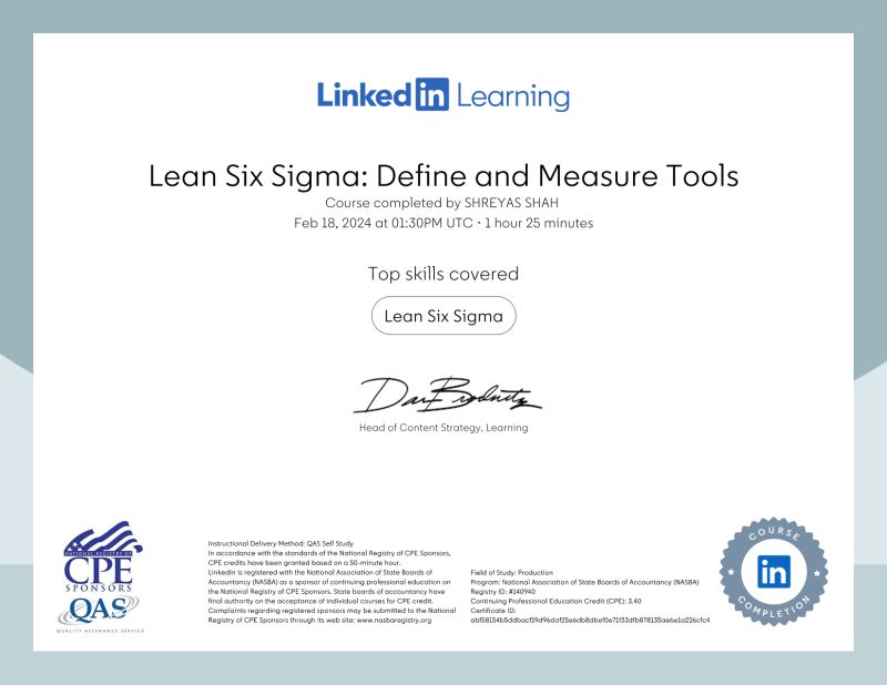 SHREYAS SHAH on LinkedIn: Certificate of Completion SHREYAS SHAH on LinkedIn: Certificate of Completion