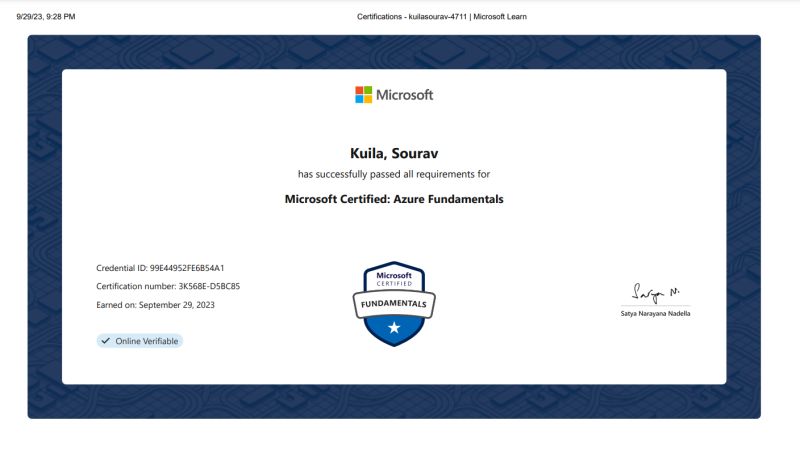 Sourav kumar kuila on LinkedIn: #azure #az900 #microsoft Sourav kumar kuila on LinkedIn: #azure #az900 #microsoft
