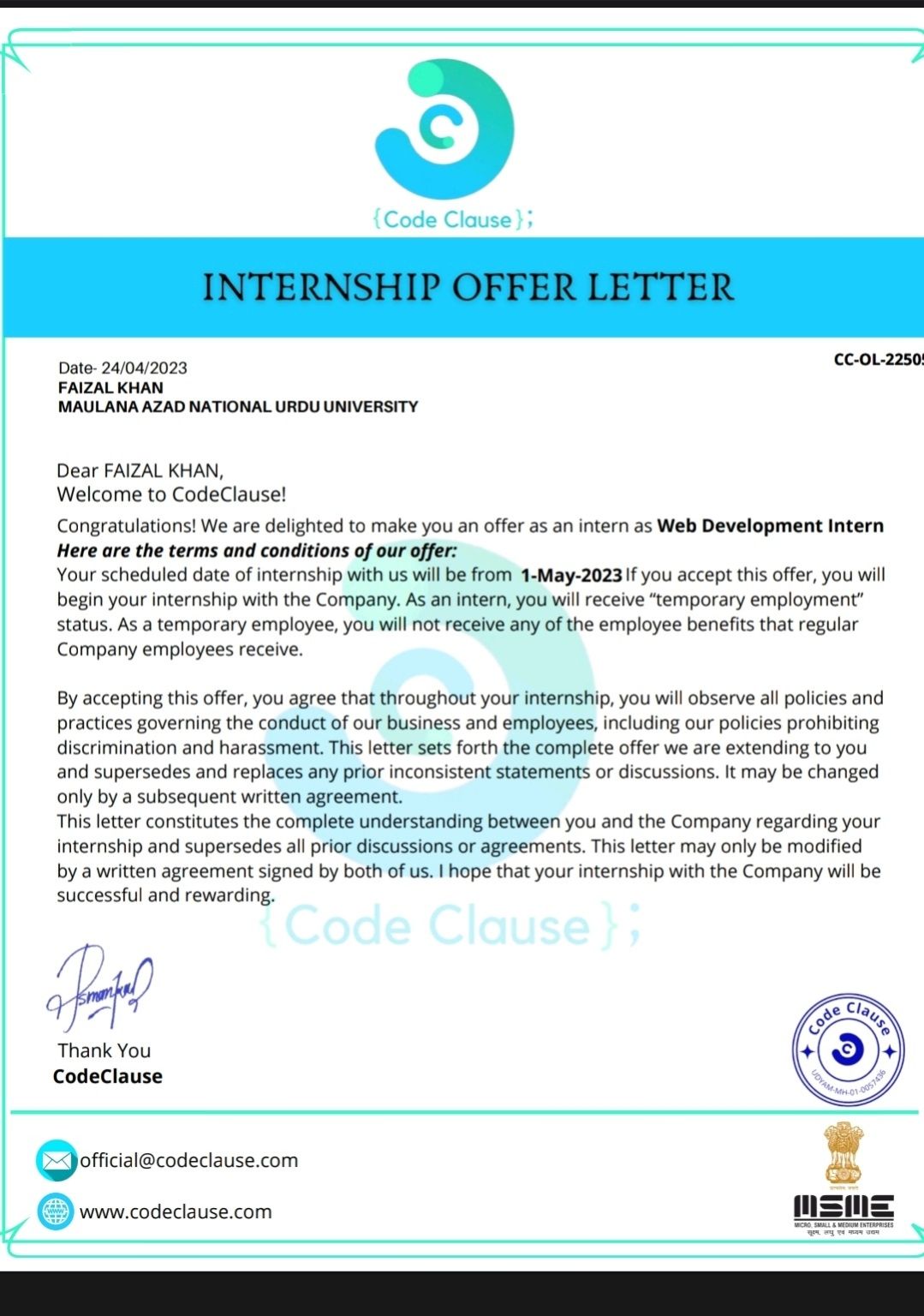 FAIZAL KHAN on LinkedIn: #codeclause #webdevelopment #intern FAIZAL KHAN on LinkedIn: #codeclause #webdevelopment #intern