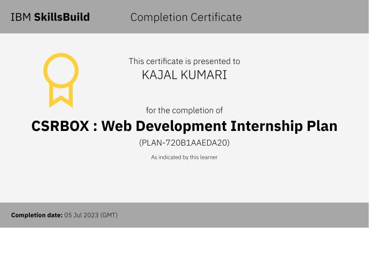 KAJAL KUMARI on LinkedIn: #webdevelopment #ibm #internship # ... KAJAL KUMARI on LinkedIn: #webdevelopment #ibm #internship # ...