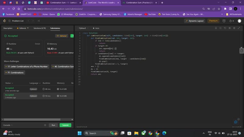 Day 66 of LeetCode Challenge: Combination Sum | Lalit Negi posted on ... Day 66 of LeetCode Challenge: Combination Sum | Lalit Negi posted on ...