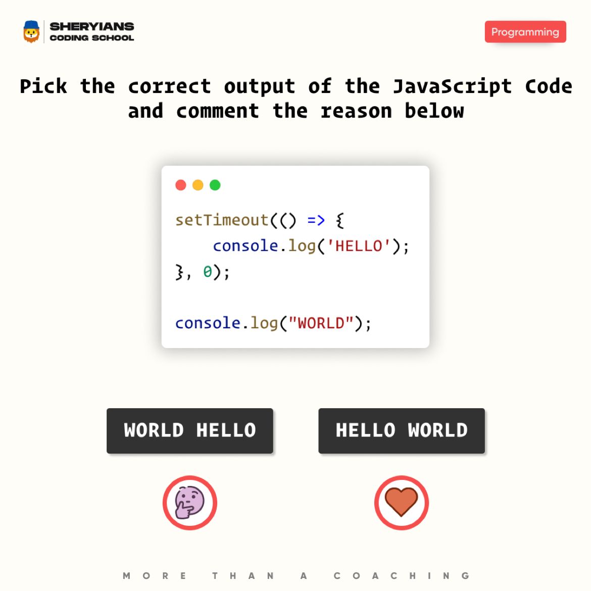 Sheryians Coding School on LinkedIn: #javascript #codingchallenge # ... Sheryians Coding School on LinkedIn: #javascript #codingchallenge # ...