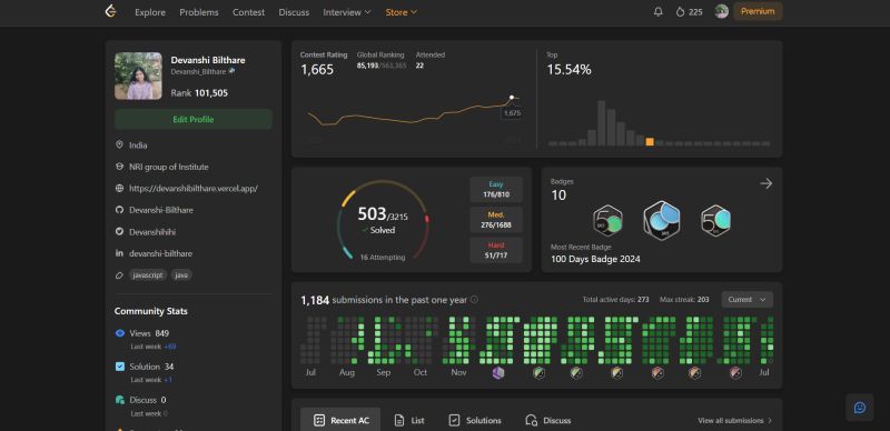 Devanshi Bilthare on LinkedIn: #leetcode #codingachievement # ... Devanshi Bilthare on LinkedIn: #leetcode #codingachievement # ...