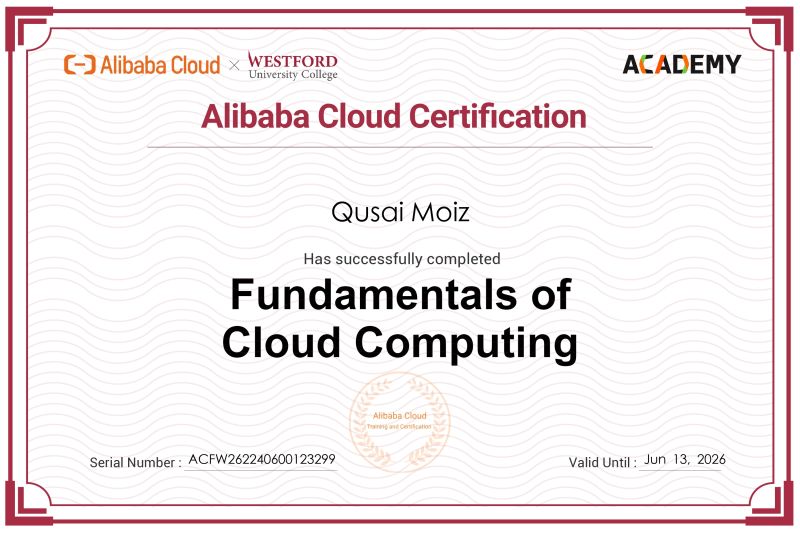 Qusai Moiz on LinkedIn: #alibabacloud #cloudcomputing #certification # ... Qusai Moiz on LinkedIn: #alibabacloud #cloudcomputing #certification # ...