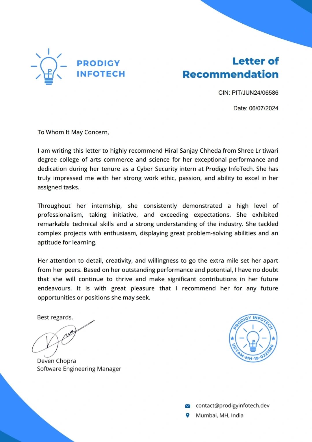 Hiral Chheda on LinkedIn: #prodigyinfotech Hiral Chheda on LinkedIn: #prodigyinfotech