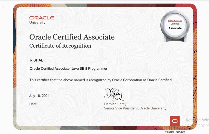 Rishab Jangra on LinkedIn: #java #certification Rishab Jangra on LinkedIn: #java #certification