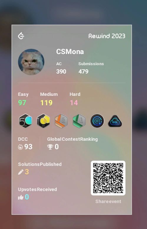 Mona Abdelmonem on LinkedIn: My coding journey this year by LeetCode 馃コ ... Mona Abdelmonem on LinkedIn: My coding journey this year by LeetCode 馃コ ...