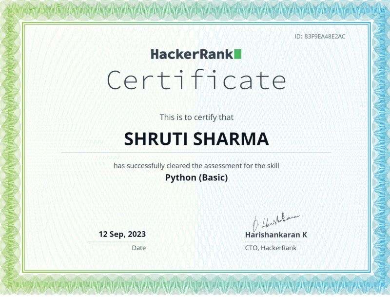 Shruti Sharma on LinkedIn: #hackerrank #python #programming Shruti Sharma on LinkedIn: #hackerrank #python #programming