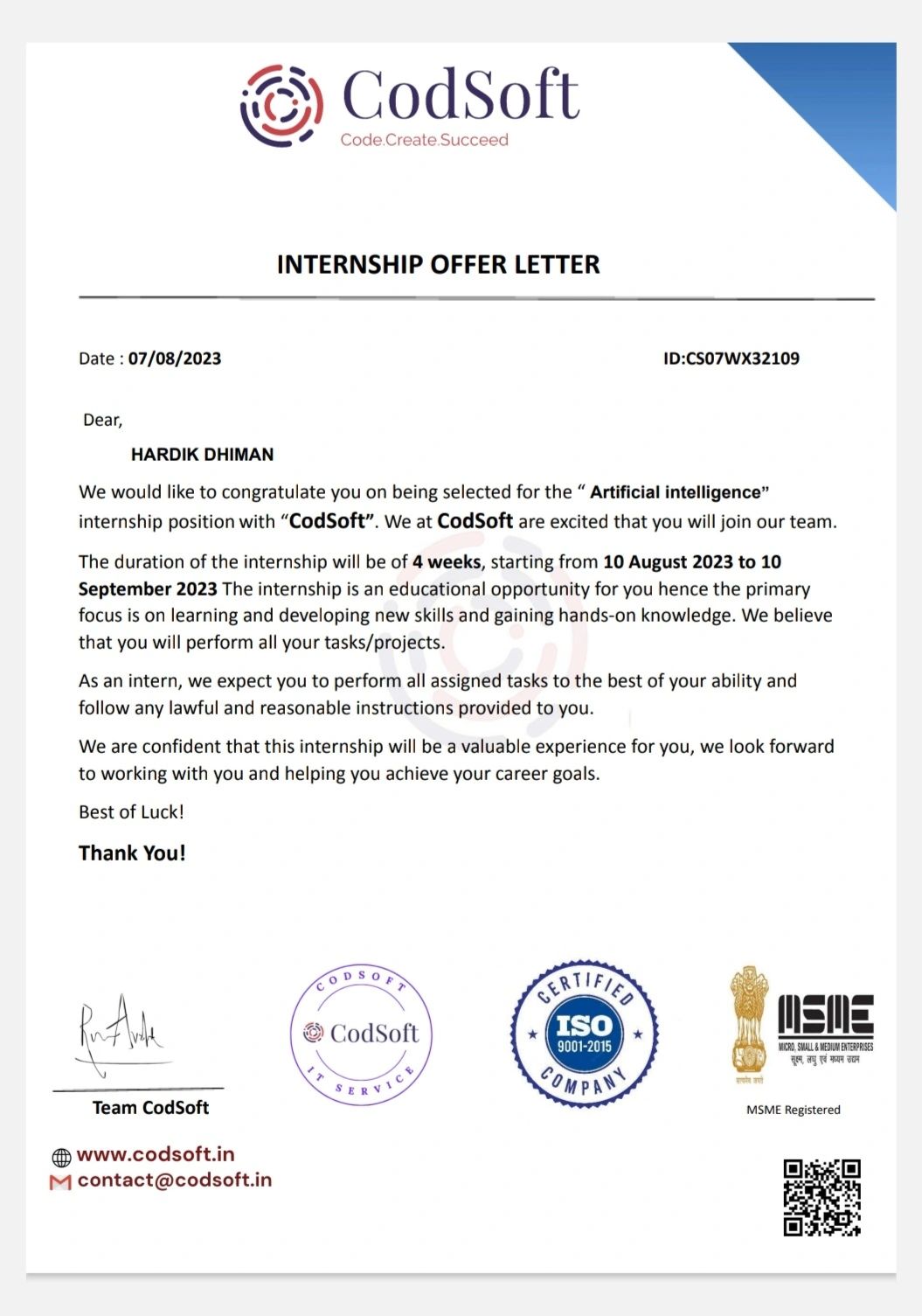 HARDIK DHIMAN on LinkedIn: #codsoftinternship #codsoft # ... HARDIK DHIMAN on LinkedIn: #codsoftinternship #codsoft # ...