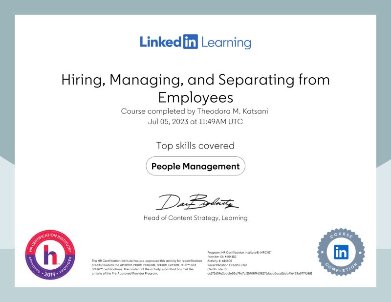 Theodora M. Katsani on LinkedIn: Certificate of Completion Theodora M. Katsani on LinkedIn: Certificate of Completion