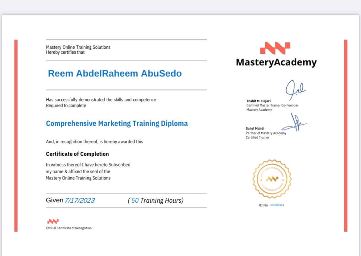 Reem Abu Sedo on LinkedIn: Happy for my new achievement 🥰 Reem Abu Sedo on LinkedIn: Happy for my new achievement 🥰