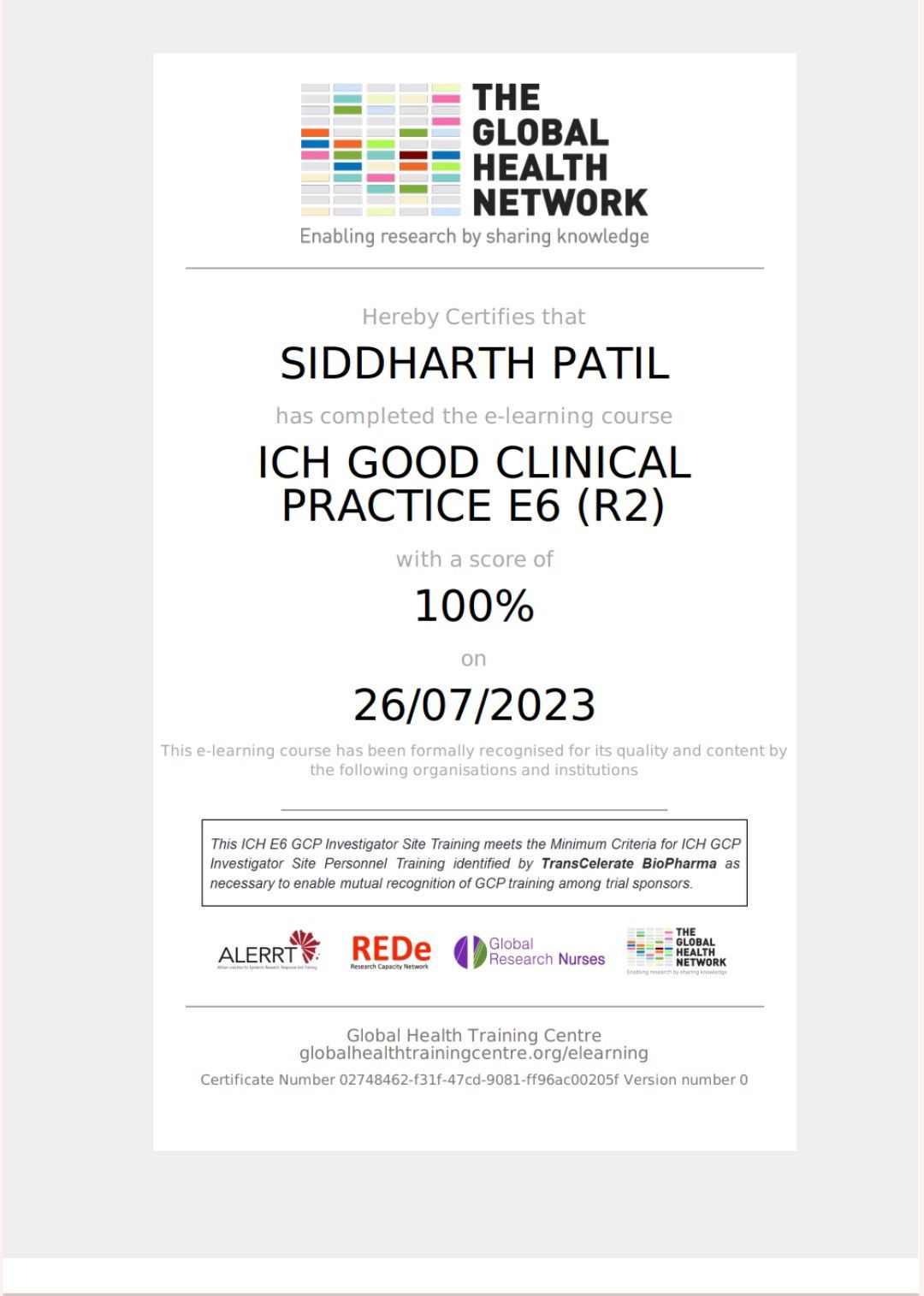 Siddharth patil on LinkedIn: #ichgcp #clinicalresearch #lifelonglearner Siddharth patil on LinkedIn: #ichgcp #clinicalresearch #lifelonglearner