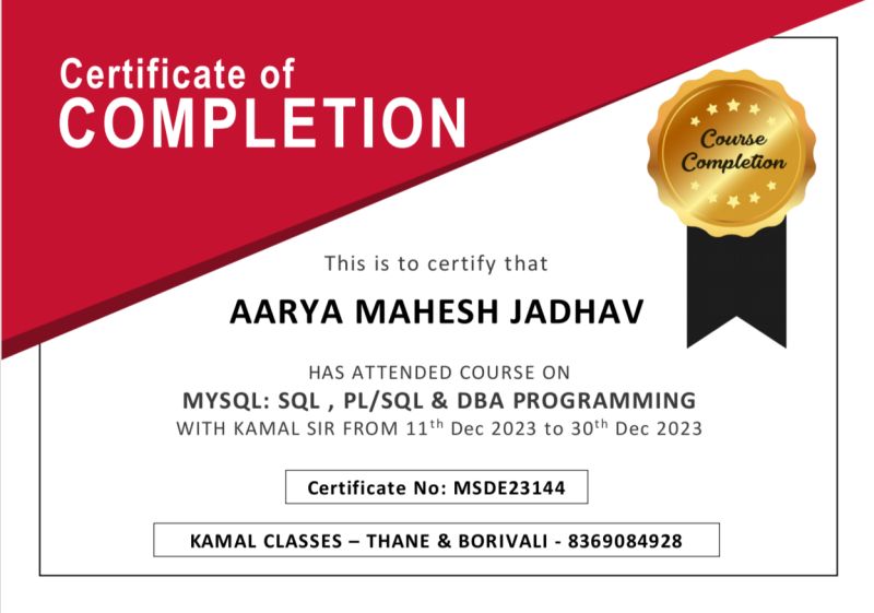 Aarya Jadhav on LinkedIn: #certification #python #sql #datascience # ... Aarya Jadhav on LinkedIn: #certification #python #sql #datascience # ...
