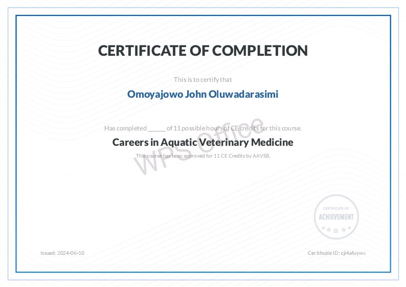 John Oluwadarasimi on LinkedIn: #aquaticveterinarymedicine # ... John Oluwadarasimi on LinkedIn: #aquaticveterinarymedicine # ...