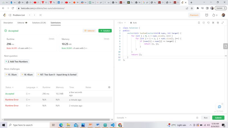 Suraj kumar Pandey on LinkedIn: day-1 two sum in leetcode Suraj kumar Pandey on LinkedIn: day-1 two sum in leetcode