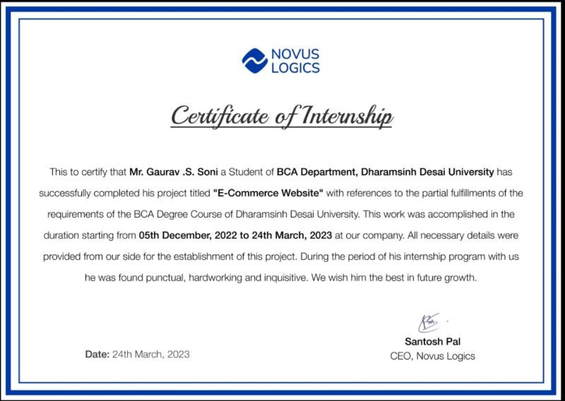 Gaurav Soni on LinkedIn: #instershipproject #internship #project # ... Gaurav Soni on LinkedIn: #instershipproject #internship #project # ...
