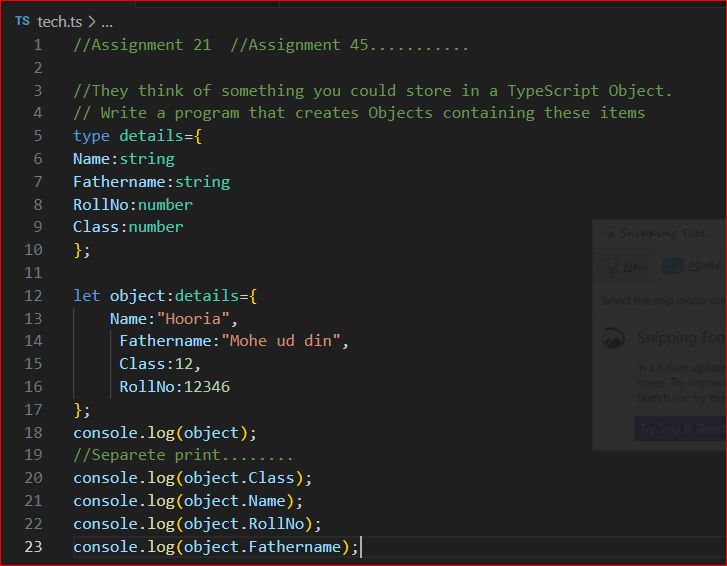 Hooria Fatima on LinkedIn: #giaic #typescript #javascript #45assignment ... Hooria Fatima on LinkedIn: #giaic #typescript #javascript #45assignment ...