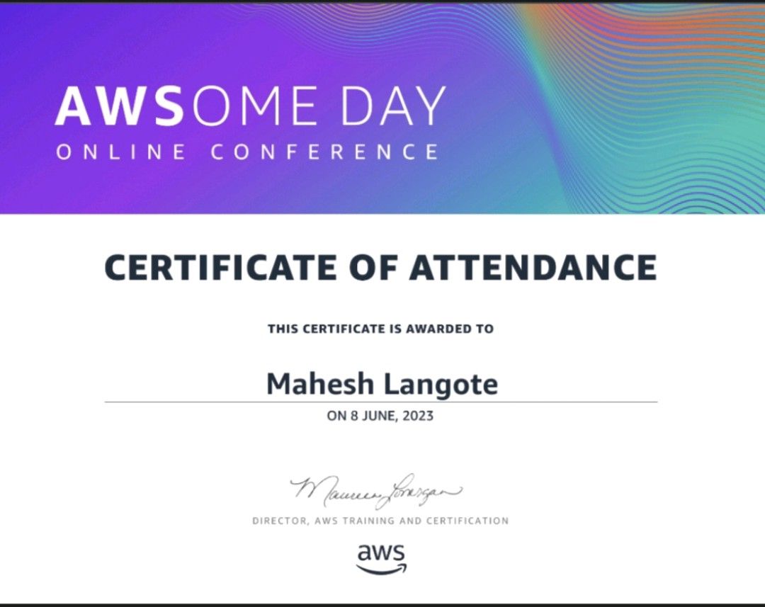 Mahesh Langote on LinkedIn: #awsomeday #awstraining #cloudtraining # ... Mahesh Langote on LinkedIn: #awsomeday #awstraining #cloudtraining # ...