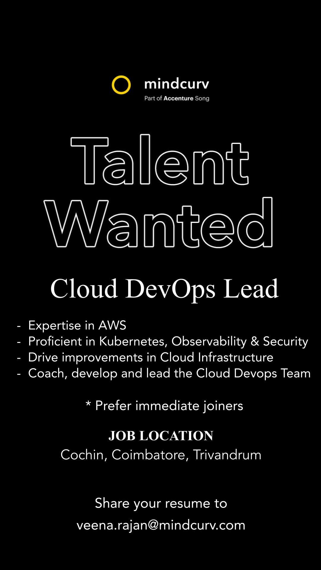 Sona M K on LinkedIn: #hiring #clouddevopslead #cochin #infopark # ... Sona M K on LinkedIn: #hiring #clouddevopslead #cochin #infopark # ...