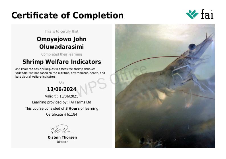 John Oluwadarasimi on LinkedIn: #shrimpwelfare #aquaculture # ... John Oluwadarasimi on LinkedIn: #shrimpwelfare #aquaculture # ...