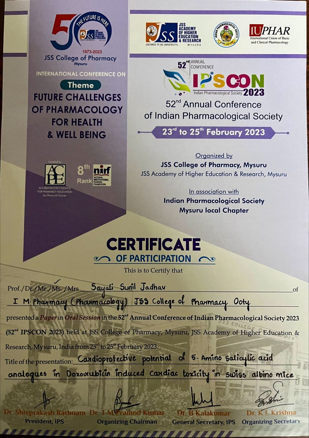 Ms.Sayali Jadhav on LinkedIn: #research #pharmacology #cardioprotection Ms.Sayali Jadhav on LinkedIn: #research #pharmacology #cardioprotection