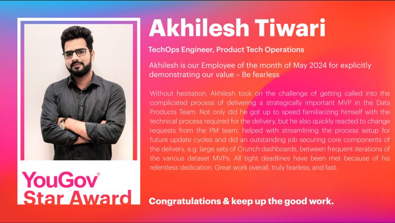 Akhilesh Tiwari on LinkedIn: #yougovstaraward #achievement #teamwork Akhilesh Tiwari on LinkedIn: #yougovstaraward #achievement #teamwork
