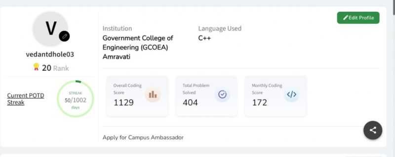 VEDANT DHOLE on LinkedIn: #codingjourney #datastructures #algorithms # ... VEDANT DHOLE on LinkedIn: #codingjourney #datastructures #algorithms # ...