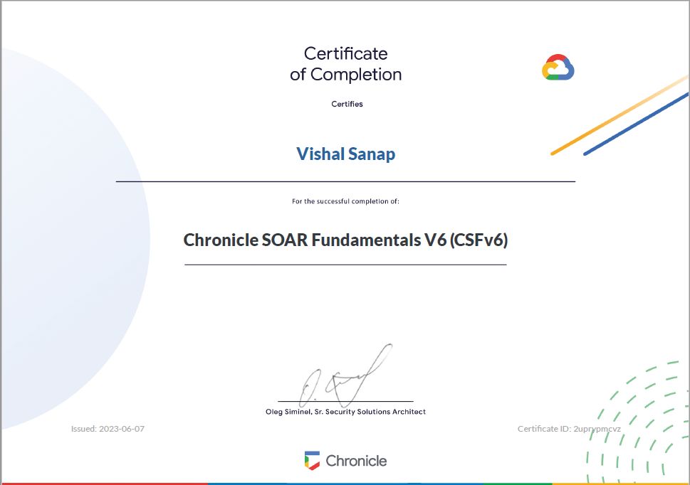 VISHAL SANAP on LinkedIn: #googlechroniclecertified # ... VISHAL SANAP on LinkedIn: #googlechroniclecertified # ...