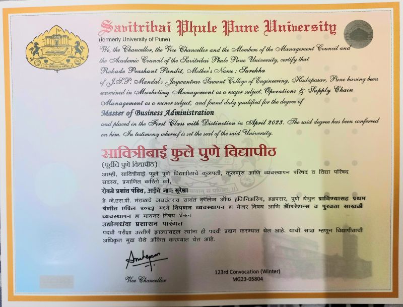 Prashant Rokade , MBA® , CSM® on LinkedIn: #mastersdegree #mba #sppu ... Prashant Rokade , MBA® , CSM® on LinkedIn: #mastersdegree #mba #sppu ...