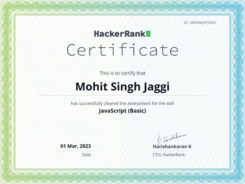 Mohit Singh Jaggi on LinkedIn: #hackerrank #learning #coding #sql # ... Mohit Singh Jaggi on LinkedIn: #hackerrank #learning #coding #sql # ...