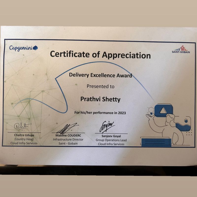 Prathvi Shetty on LinkedIn: Delivery excellence award 🏆 | 10 comments Prathvi Shetty on LinkedIn: Delivery excellence award 🏆 | 10 comments