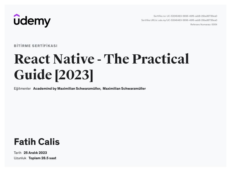 Fatih Çalış on LinkedIn: #reactnative #certification #reactnativedeveloper Fatih Çalış on LinkedIn: #reactnative #certification #reactnativedeveloper