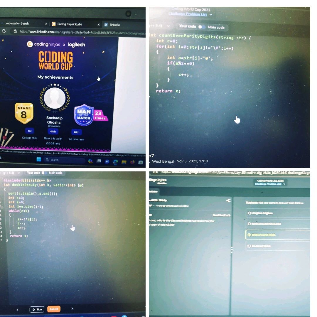 Snehadip Ghoshal on LinkedIn: #codingworldcup #codingninjas # ... Snehadip Ghoshal on LinkedIn: #codingworldcup #codingninjas # ...