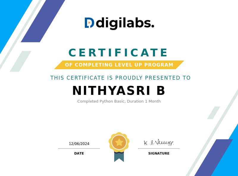 Nithyasri Babu on LinkedIn: #python #programming #digilabs # ... Nithyasri Babu on LinkedIn: #python #programming #digilabs # ...