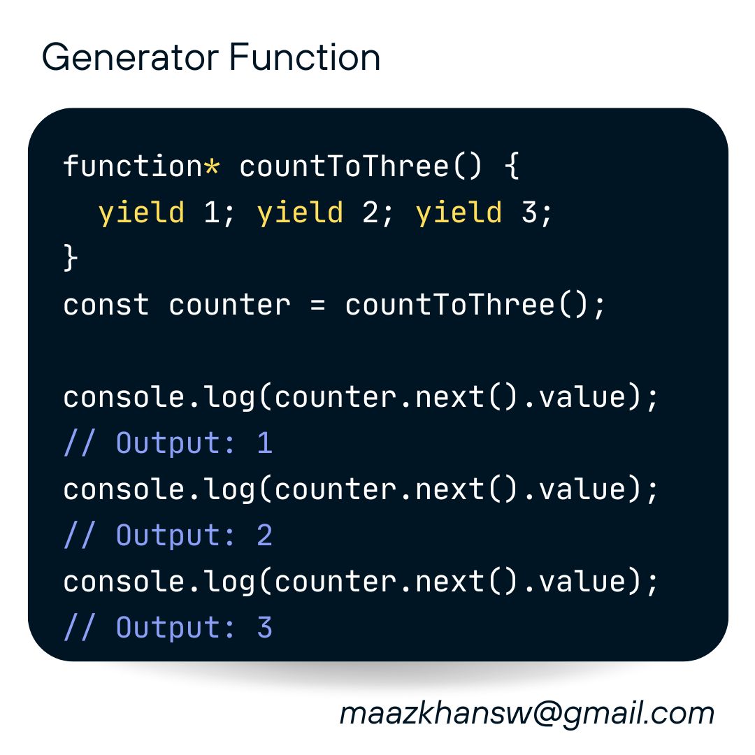 Maaz Khan on LinkedIn: #javascript #interview #question #generators Maaz Khan on LinkedIn: #javascript #interview #question #generators