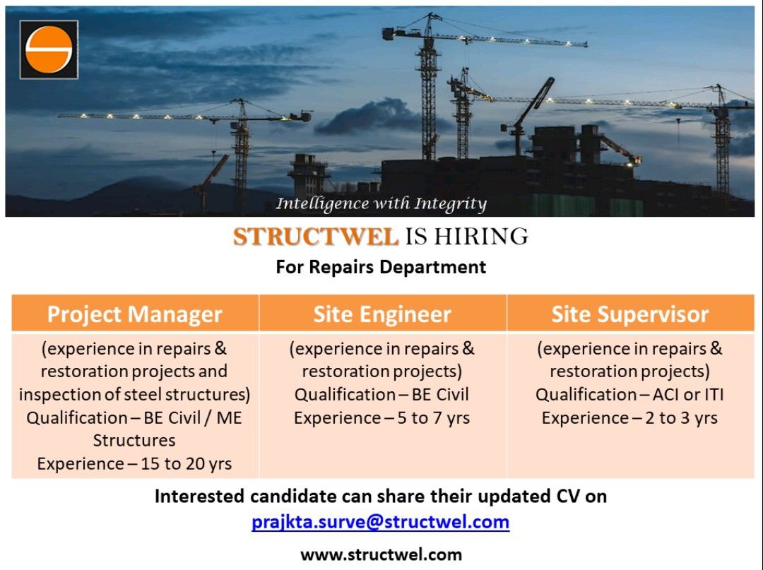 Prajkta Surve on LinkedIn: #hiring #civilengineer Prajkta Surve on LinkedIn: #hiring #civilengineer