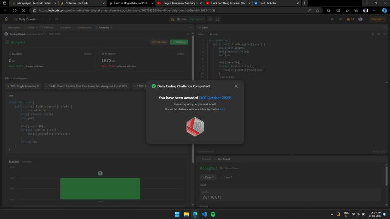 Subhajit Rajak on LinkedIn: #leetcodechallenge #leetcode #dsa Subhajit Rajak on LinkedIn: #leetcodechallenge #leetcode #dsa