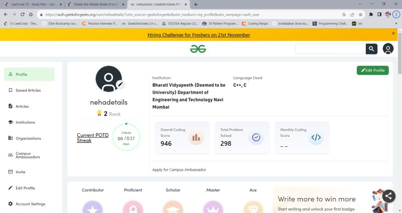 Neha Shinde on LinkedIn: Journey of DSA Practice Neha Shinde on LinkedIn: Journey of DSA Practice