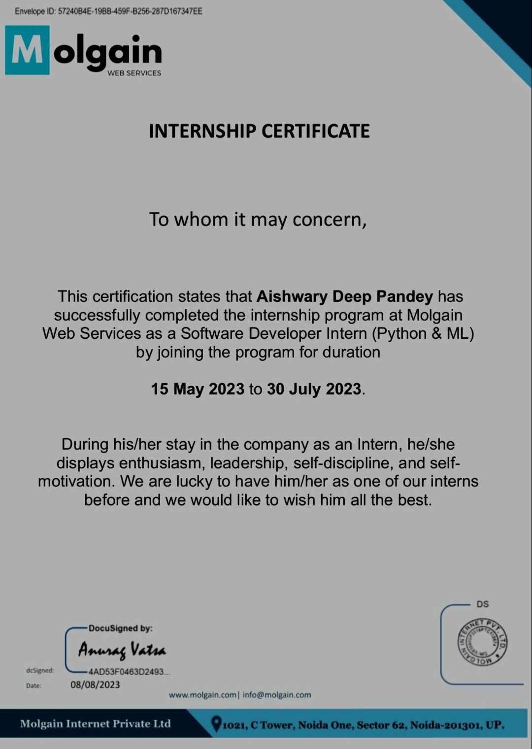Aishwary pandey on LinkedIn: #molgain Aishwary pandey on LinkedIn: #molgain