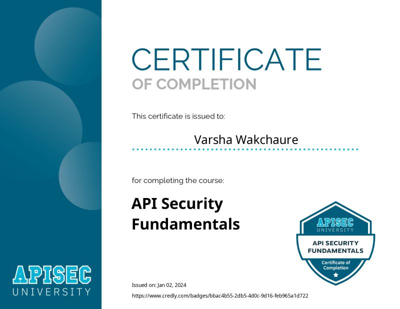 Varsha Wakchaure on LinkedIn: #apisec Varsha Wakchaure on LinkedIn: #apisec